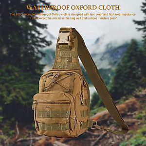 ROARING FIRE Tactical Single Shoulder Bag, Crossbody Military Backpack, Molle Assault Sling Backpack for EDC, Camping, Hiking, Trekking, Cycling, and Outdoor Sports