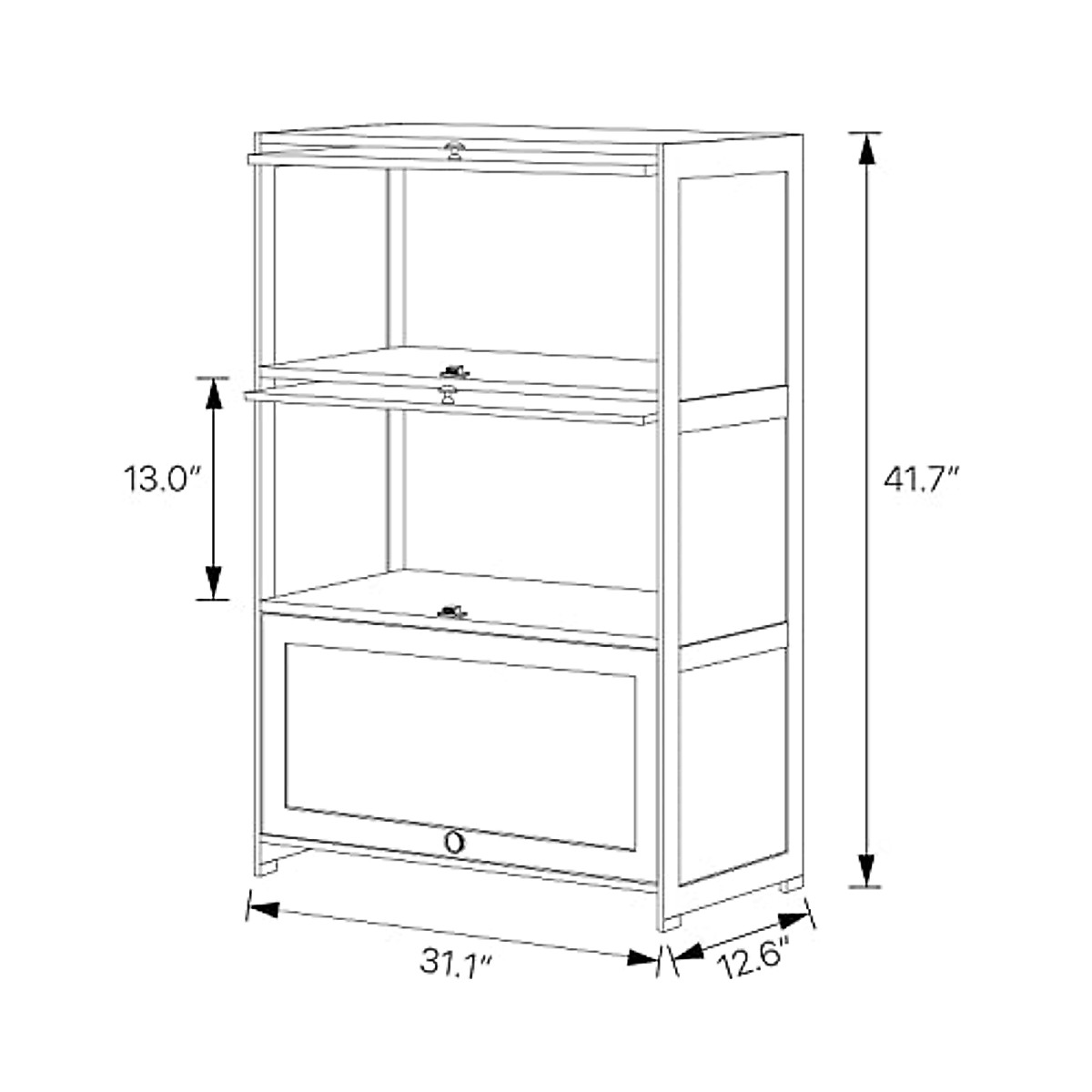 MoNiBloom 3 Tier Bookcase, Bamboo Free Standing Book Shelf Organizer Storage with Flip Doors for Home, Balcony, Hallway, Office, Bedroom, Brown