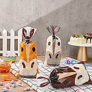 150 Pcs Horse Party Favor Bags Horse Candy Treat Bags Cellophane Bags Party Goody Favors with 200 Silver Twist Ties for Horse Party Favors Western Cowboy, Cowgirl and Farm Birthday Party Supplies