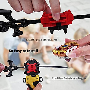 Bey Battling Spinning top for Kids Boys Ages 6+, Battling Game Toys, High Performance Tops with Launcher and Grip Starter, Gyro Toy Set Gift Packed in Storage Case Includes 4 Burst Gyros