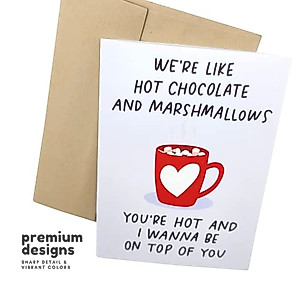 Sleazy Greetings Funny Birthday Card For Boyfriend | Anniversary Cards For Husband | Funny Valentine's Day Card | Naughty Card For Him Her | Hot Chocolate and Marshmallows Card