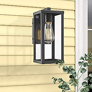 Odeums Outdoor Wall Lantern, Exterior Wall Mount Lights, Outdoor Wall Sconces, Wall Lighting Fixture (Black, 1 Pack)