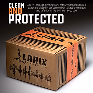 LARIX Trucker Hat Tamarack Mountain, Gray/Black, NoSweat Liner, Hats for Men