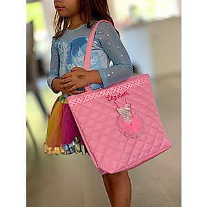 KishKesh Personalization Personalized Embroidered Dance Ballet Dress Tote Bag