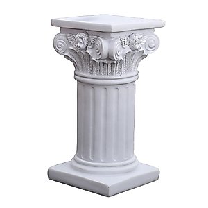 GEZICHTA Roman Pillar Greek Column Statue Resin Figurine Base Sculpture Wedding Table Decorations Indoor Home Decor(3.5x3.7x6.9 inch,Square)