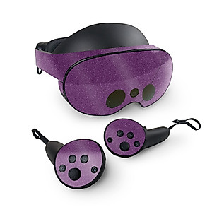MightySkins Glossy Glitter Skin Compatible with Meta Quest Pro - Solid Purple | Protective, Durable High-Gloss Glitter Finish | Easy to Apply, Remove, and Change Styles | Made in The USA