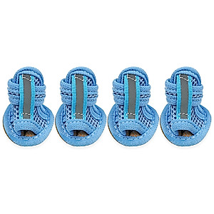 Small Dog Sandals, Breathable Mesh Extra Small Puppy Shoes for Summer, Pink, Blue, Yellow, Red Sandals for Dogs Blue Size 2