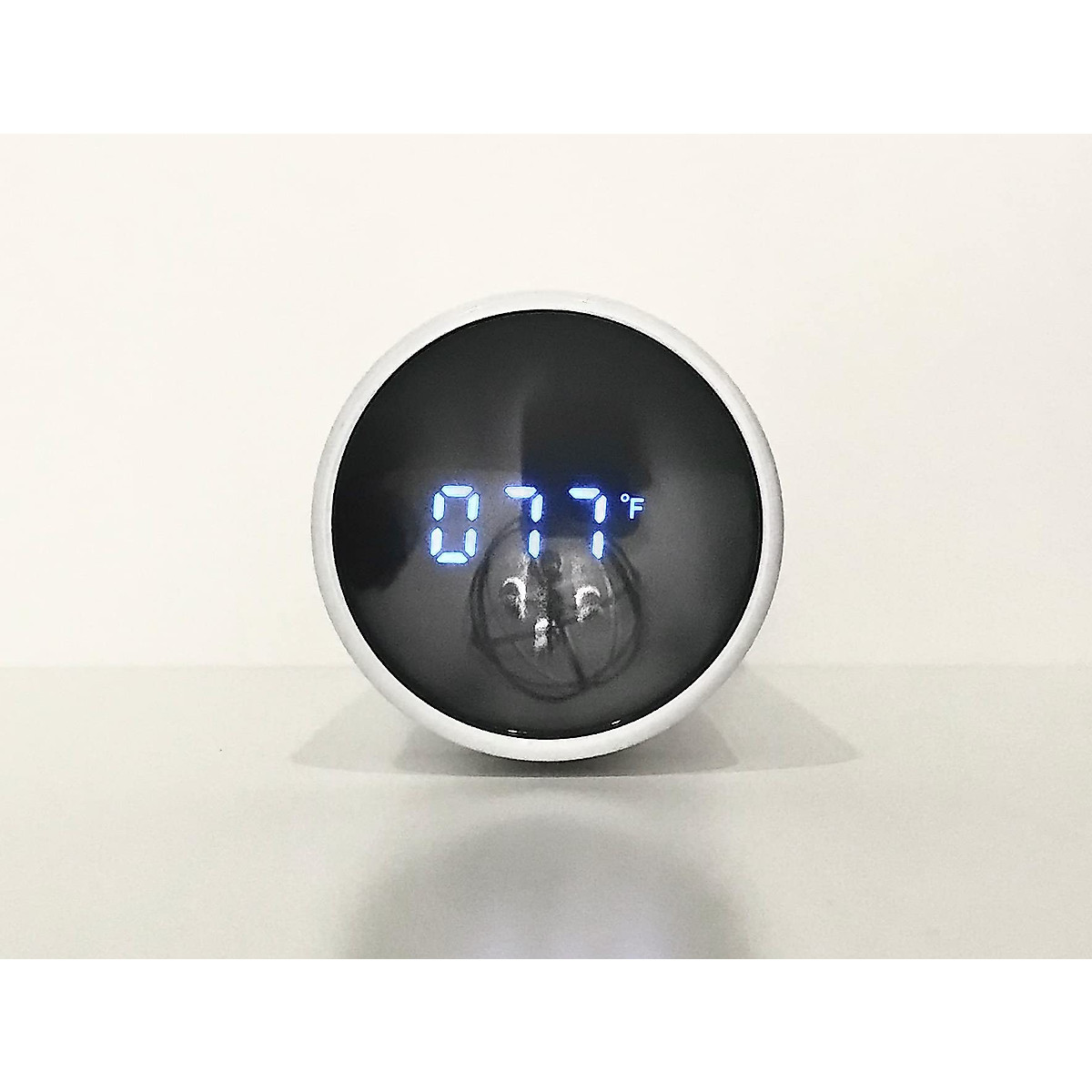 MMSA Insulated Tumbler Bottle with LED Temperature Display in Fahrenheit (White)