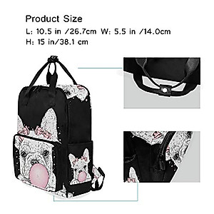School Backpack Cute French Bulldog Large Capacity Bag for Travel Outdoor Sports Boys Girls Teenage