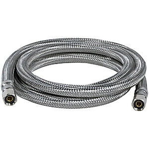 Certified Appliance Accessories Ice Maker Water Line, 8 Feet, PVC Core with Premium Braided Stainless Steel