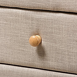 Baxton Studio Jonesy Nightstand, One Size, Beige