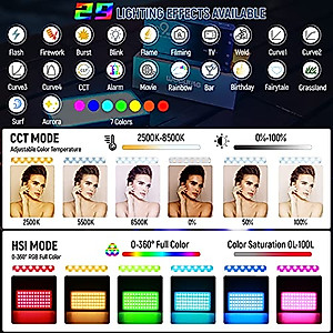 Weeylite RB9 RGB Camera Video Light, App Control 12W Rechargeable LED On Camera Light for RGB Photography Lighting, Portable LED Video Light Panel for DSLR Camcorder TikTok/Twitch Video Recording