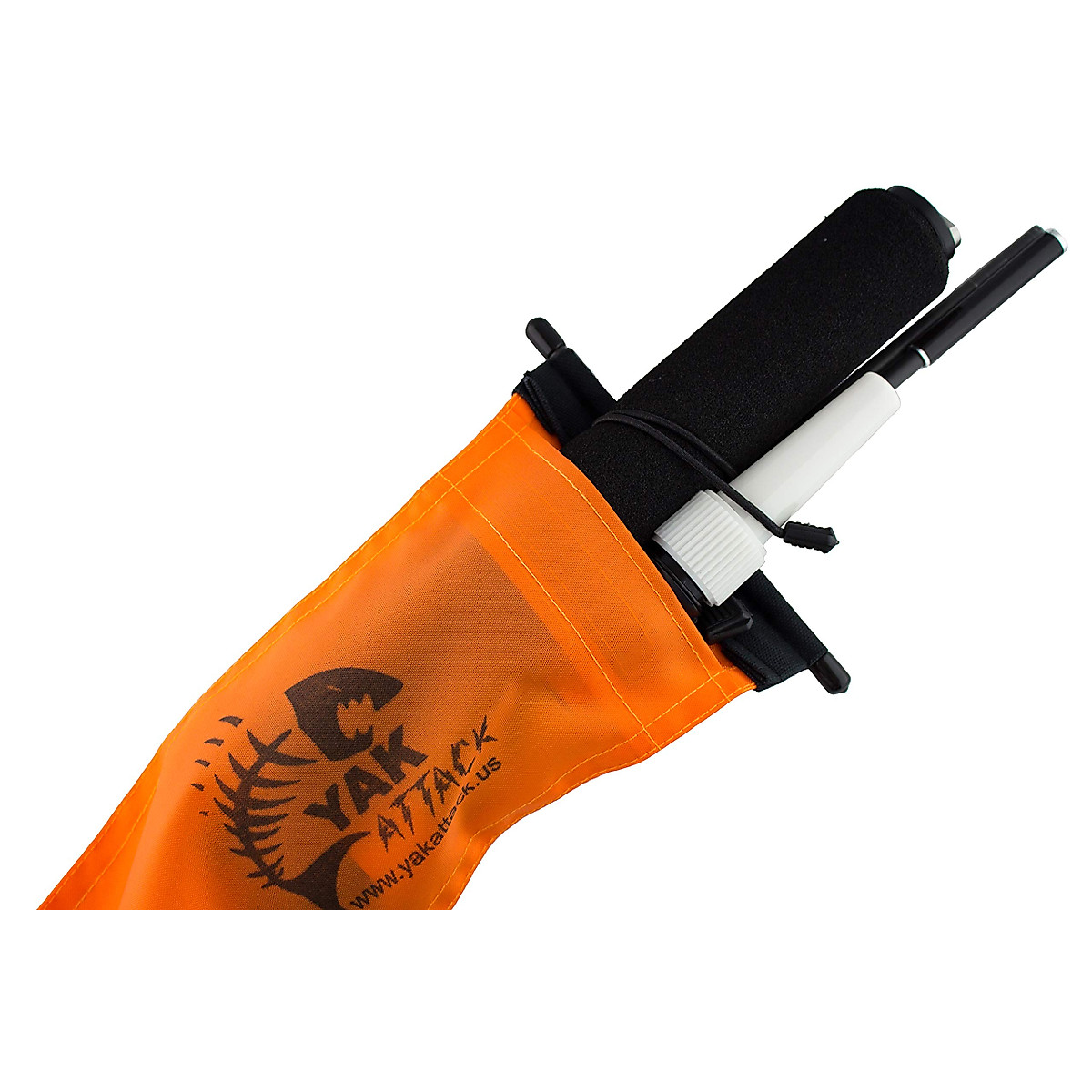 YakAttack VISICarbon Pro 360 Degree LED MightyMount and Hardware Kayak Fishing Visibility Flag, Orange (CPM+MMH)