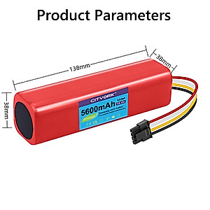CITYORK Replacement Battery for Xiaomi Roborock S4 S4 Max S5 S5 Max S6 S7 S55 S50 S51 S55, for Xiaowa C10 E25 E20 E35 Vacuum Robot Cleaner, 5600mAh 14.4V