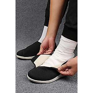 ZUMEIJIA Women's Diabetic Shoes for Women Casual Adjustable Walking Shoes Wide Shoes for Elderly Swollen Feet Non-Slip Air Cushion Bottom Fattening and Widening Black 8.5