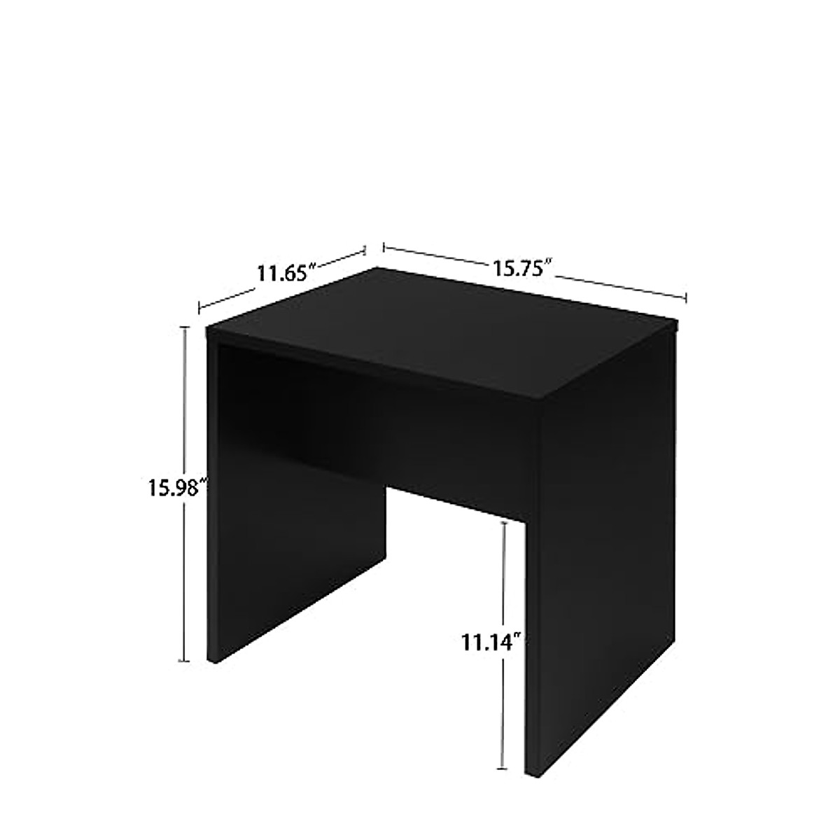 mixtavie Vanity Desk with Sliding Mirror & Stool, Makeup Vanity with Storage Shelves & Drawer & Chair, Vanity Table Set for Bedroom, Black