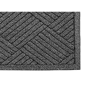 Guardian EcoGuard Diamond Indoor Wiper Floor Mat, Recycled Plactic and Rubber, 4'x6', Charcoal Black,EGDFB040604