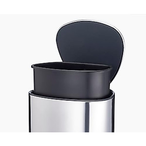 Joseph Joseph EasyStore Luxe Stainless Steel 5 Liter Pedal/1.3 Gallon Trash Can with Bin Liner Storage, Soft-Close Lid, Removable Inner Bucket, for Bathroom, Bedroom, Office