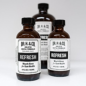 Dr. H. & Co. Dentist Formulated Refresh Mouthwash - All Natural Herbal Mouth Rinse for Healthy Gums and Teeth (4 Fl Oz (Pack of 1))