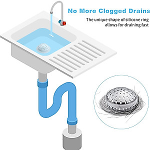 Aluvor Drain Hair Catcher, Upgraded Drain Catcher with Silicone Designed for Regular Drains, Catch Hair Easily Without Slowing Drainage, Prevent Clogging Plug Hole Hair Catcher (Large)