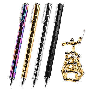 HKDGYHON Toy Pen, Decompression Magnetic Metal Pen, Multifunction Writing Magnet Ballpoint Pen, Gift for Kids or Friends (Colorful)