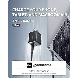 USB C , Anker Nano II 30W Fast Charger Adapter, GaN II Compact Charger (Not Foldable) for MacBook Air/iPhone 13/13 Mini/ 13 Pro/ 13 Pro Max/ 12, Galaxy S21, Note 20, iPad Pro, Pixel, and More