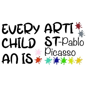Summerjokes Every Child is an Artis Inspiring Funny Wall Sticker Decal Vinyl Sticker, Family Living Room Children's Room Kindergarten Classroom Creche Nursery Art Wall Decoration