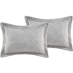 VCNY Home - King Size Bedding, Soft Plush Bedspread with Matching Shams, Dorm Room Essentials, Embossed Inspired Room Decor (Westland Grey, 3-Piece)