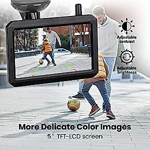 5 Inch Wireless Backup Camera Kit with Digital Signal, Waterproof Rear View Camera with 5″ TFT-LCD Monitor, Ideal for Sedans, Pickup Truck, SUV, Minivans (BOSCAM K7)