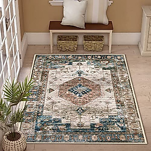 Collive Indoor Door Mat Retro Floor Mat, Non Slip Washable Doormat Large Size Quickly Absorb Welcome Mats Low-Pile Front Door Rug Inside Entryway Carpet for Entrance - 36" x 59"