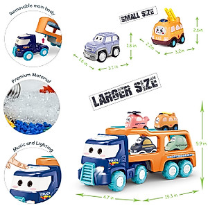 Rubikliss Toddler Toys Car for Boys, Kids Toys for 1 2 3 4 5 6 Year Old Boys, 7 in 1 Big Carrier Cartoon Trucks, Toddler Toys Age 2-4 Baby Toys 12-18 Months Birthday Gift Toddler Toys Age 1-2