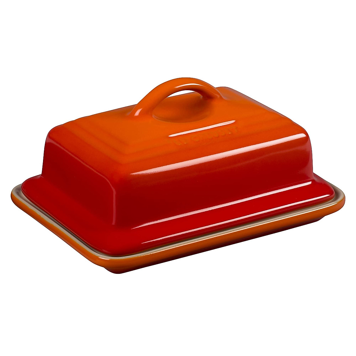 Le Creuset Stoneware European Butter Dish, Flame