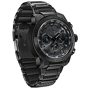 Citizen Men's Eco-Drive Weekender Ecosphere Chronograph Watch in IP Stainless Steel, Black Dial (Model: CA4184-81E)