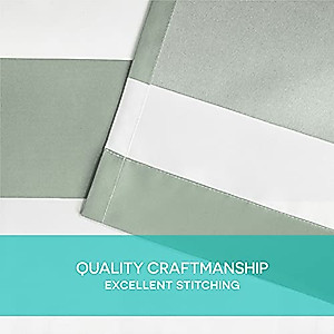 Exclusive Home Cabana Stripe Indoor/Outdoor Light Filtering Grommet Top Curtain Panel, 54"x108", Seafoam, Set of 2