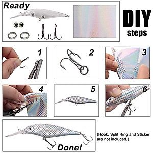 Unpainted Fishing Lures Crankbait Blanks Hard Lures Kit with 3D Eyes Blank Fishing Lure Making Kit Lipless Crankbait Minnow Popper Jerkbait VIB Clear Bodies