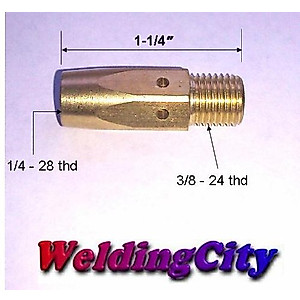 WeldingCity 2-pk Contact Tip Adapter Gas Diffuser 169728 for MIG Welding Gun Miller MIGmatic M-25 M-40 and Hobart H-series