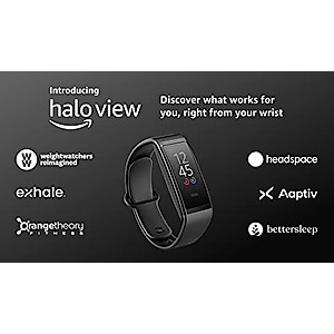 Amazon Halo View fitness tracker, with color display for at-a-glance access to heart rate, activity, and sleep tracking – Active Black – Medium/Large