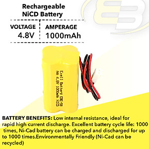4.8V 1000mAh Exell Emergency Lighting Battery Replacement for Day-Brite CXL6VB