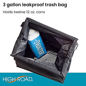 High Road TrashStash Hanging Car Garbage Bag with Push-Close Lid and Waterproof Bin for Car, SUV and Truck Seat Backs - Holds 3 Gallons of Car Trash (Black)