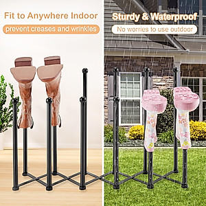 Housen Solutions Boot Rack, Foldable Boot Rack Organizer Tall Boots for Closet, Front Door Entrance, Porch, Garage, Black Metal Expandable Free Standing Cowboy Shoe Boots Holder for 6 Pairs