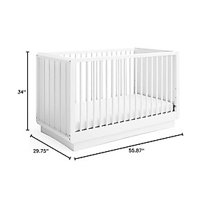 STORKCRAFT Skye 3-in-1 Convertible Crib (White) - Converts from Baby Crib to Toddler Bed and Daybed, Fits Standard Full-Size Crib Mattress, Adjustable Mattress Support Base