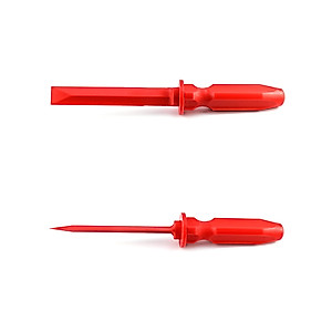 QWORK Chisel Scraper, 2 Pack (7/8") Wheel Weight Remover, Non-Marring Plastic Scraper Remover Tool Kit, for Adhesive, Caulk, Gasket Decals Emblem Moldings