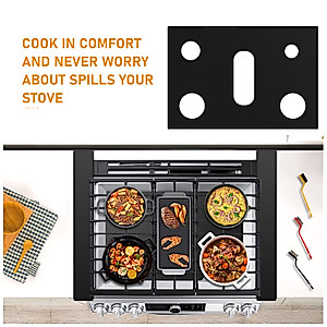 Stove Cover Gas Stove Top Burner Covers Protectors for Samsung Gas Range Stove Mat Protector Reusable,Oven Liners Mat Gas Range Protectors Covers,Non-Stick Washable Keep Stove Clean Stove Guard