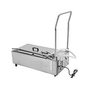 CUBELLIN Mobile Fryer Filter 55L Fryer Oil Filter Cart Stainless Steel Fryer Filter Machine 370W 10L/Min Cooking Oil Filter Machine Oil Filtering Machine with Hose & Oil Suction Tube