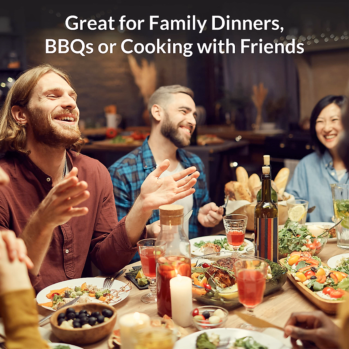 Ausker - Grill Pan, Non Stick for Perfectly Cooked Meat and Steak, Works on any Hob including Induction, Electric and Gas (28cm x 28cm)