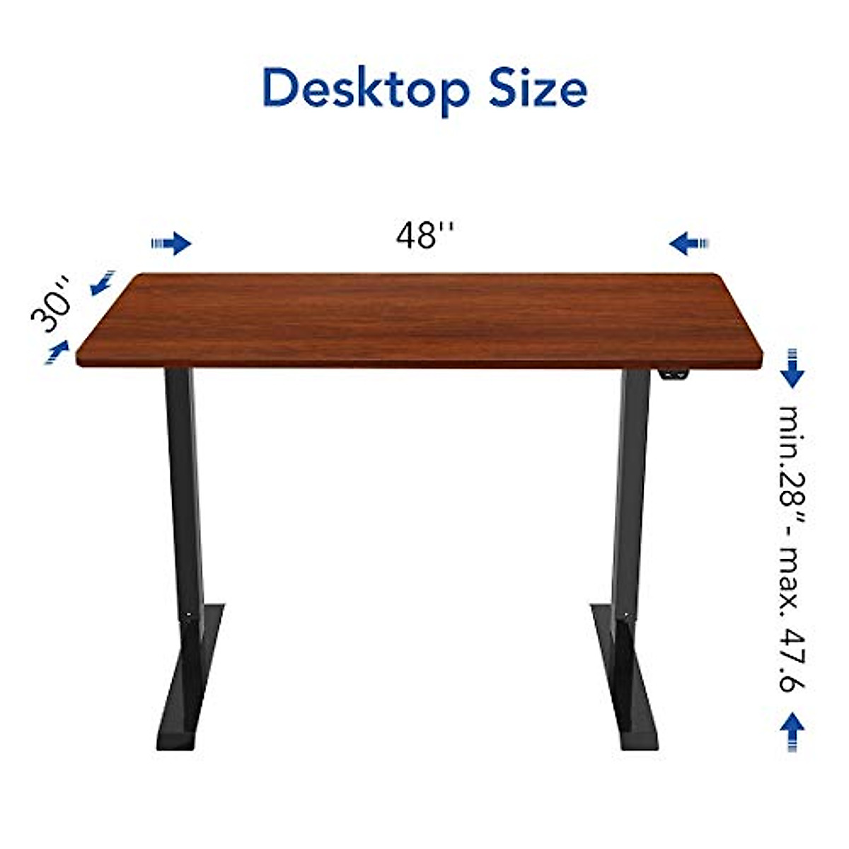 FLEXISPOT EC1 Electric Standing Desk 48 x 30 Inches Height Adjustable Desk Sit Stand Desk Base Home Office Table Stand up Desk (EC1 Classic Black Frame + 48 in Mahogany Top,2 Packages)