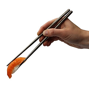 Kuvik Titanium Chopsticks with Black Carrying Case - Ultralight and Reusable Chopsticks for Camping