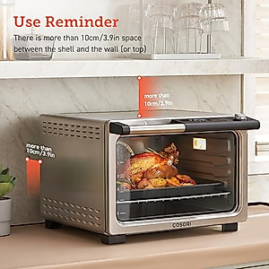 COSORI 11-in-1 Ceramic Air Fryer Toaster Oven Combo, Mother's Day Gift, Flat-Sealed Heating Elements for Easy Cleanup, Innovative Burner Function, 5 Accessories & Recipes, 26QT, Silver