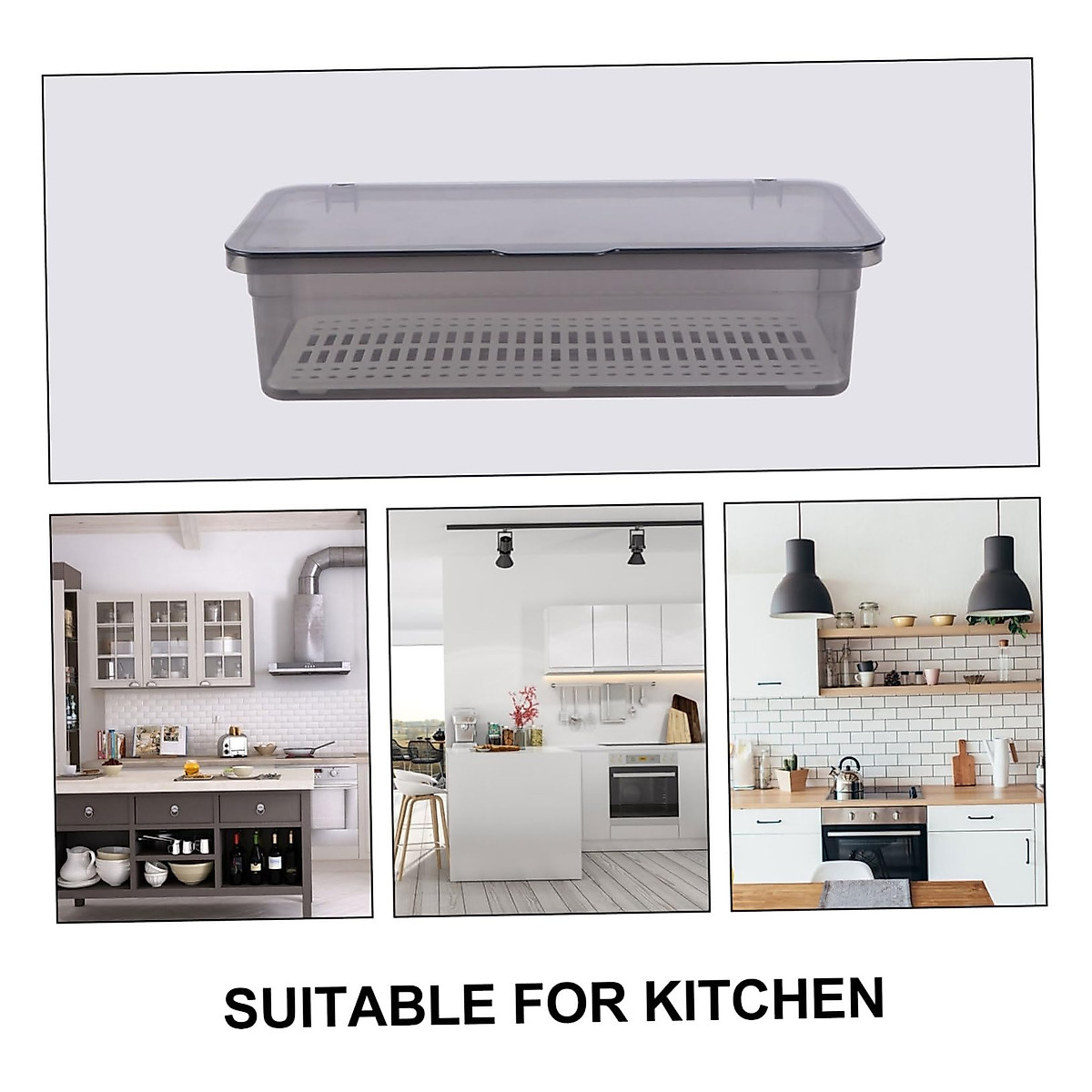 DOITOOL Flatware Tray with Lid and Drainer- Black Transparent Plastic Silverware Holder-- proof Silverware Tray for Drawer for Home Kitchen Accessories