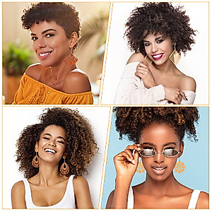 Hicarer 20 Pairs African Wooden Dangle Earrings Drop Earrings Boho Pendant Dangle Earrings Jewelry Natural Wooden Dangle Earrings for Women(Boho Style)